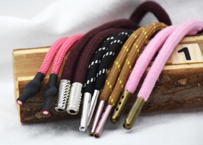 China Custom 5mm Polyester Drawstring Cord with Engraved Metal Endings - 120cm Length for Swimwear & Underwear for sale