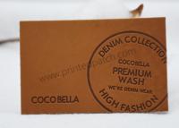 China 0.8-1.2mm Full Grain Leather Clothing Patches for Jeans Waistbands - Custom Logo Tags with 500pcs MOQ for sale