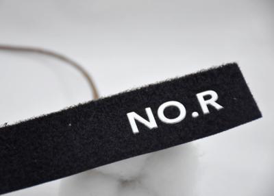 China 0.5mm Degradable White TPU Logo Patches with 20mm Black Velcro for Sportswear and Clothing for sale