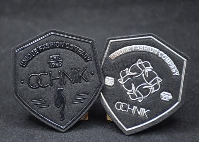 China Custom Embossed Suede Fabric Badges with Brand Logos - 100 Piece MOQ, 5-7 Day Production for sale