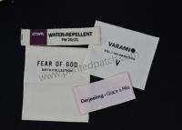 China 0.4mm Silicone Rubber Flag Labels on Black Polyester Tape for Parka Jackets - 140°C-160°C Heat Transfer for sale