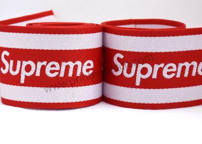 China ODM Supreme Logo Polyester Jacquard Ribbon Roll - 100M Length, Custom Colors & Anti-Slip Elastic Band for Garments for sale