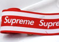 China ODM Supreme Logo Polyester Jacquard Ribbon Roll - 100M Length, Custom Colors & Anti-Slip Elastic Band for Garments for sale