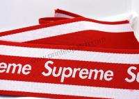 China ODM Supreme Logo Polyester Jacquard Ribbon Roll - 100M Length, Custom Colors & Anti-Slip Elastic Band for Garments for sale