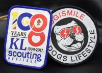 China Custom Embroidered Patches 70mm Eco-Friendly OEKO-TEX Certified Iron-On Sew-On Clothing Labels for sale