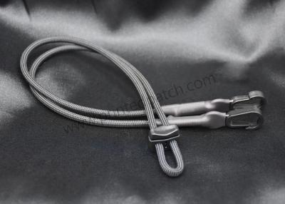 China Grey Matte OEM Metal Buckle Elastic Drawstring Cord 120cm with 5mm Copper Endings for Garments for sale