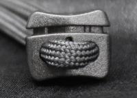 China Grey Matte OEM Metal Buckle Elastic Drawstring Cord 120cm with 5mm Copper Endings for Garments for sale