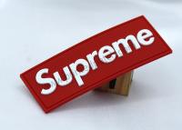 China Custom Embossed PVC Rubber Labels with Supreme Logo - OEKO-TEX Certified, 500pcs MOQ, 15-Day Delivery for sale