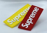 China Custom Embossed PVC Rubber Labels with Supreme Logo - OEKO-TEX Certified, 500pcs MOQ, 15-Day Delivery for sale