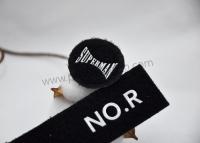 China 0.5mm Degradable White TPU Logo Patches with 20mm Black Velcro for Sportswear and Clothing for sale