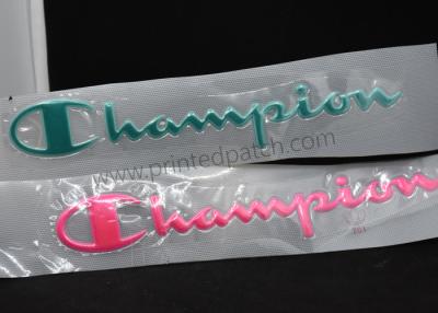 China 8 Colorways 3D Champion Heat Transfer Vinyl Labels - 130-140°C Application, Custom Shapes & Oeko-Tex Certified for sale