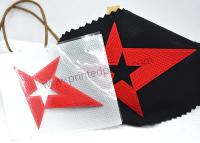 China Red Hollow Star Shape Heat Transfer Labels - 155-160°C Application, 4-5kg Pressure, Custom Patches for Sportswear for sale