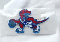 China Custom Embossed Dinosaur Heat Press Labels 15S Hot Melt Glue Silicone Clothing Labels for sale