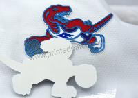 China Custom Embossed Dinosaur Heat Press Labels 15S Hot Melt Glue Silicone Clothing Labels for sale