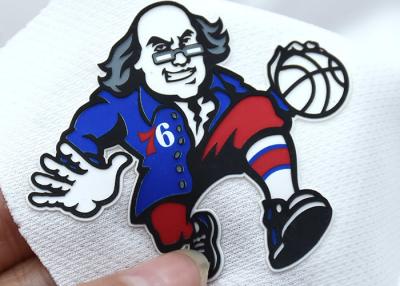 China Custom 3D Silicone Labels - Cartoon Basketball Design for Garments | 155-160°C Heat Transfer | 10-12 Day Lead Time for sale