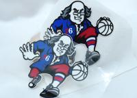 China Custom 3D Silicone Labels - Cartoon Basketball Design for Garments | 155-160°C Heat Transfer | 10-12 Day Lead Time for sale