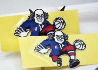 China Custom 3D Silicone Labels - Cartoon Basketball Design for Garments | 155-160°C Heat Transfer | 10-12 Day Lead Time for sale