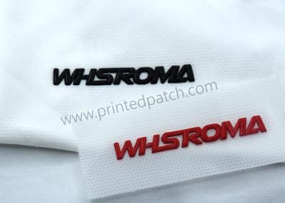China Custom Silicone Heat Transfer Labels OEKO-TEX Black Red Glossy for sale