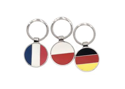 China National Flag Round Metal Keychain Laser Engraving UV Printing Logo for sale