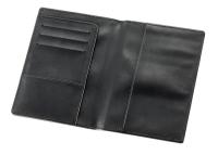 China 17g Cross Pattern Travel Passport Holder Custom Logo Black PU Leather 106mm for sale