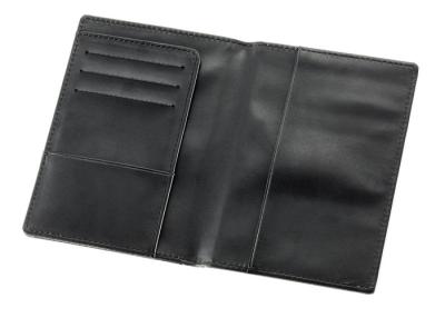 China 17g Cross Pattern Travel Passport Holder Custom Logo Black PU Leather 106mm for sale