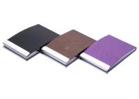 China Leather Magnetic Name Card Holder Metal Custom Logo PU Card Case for sale