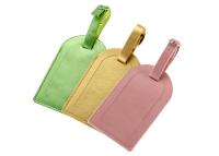 China Door Shape PU Travel Baggage Tag Colorful Pantone Color With Buckle Strap for sale