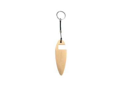 China Bamboo Metal Key Holder Phone Holder Nature Bamboo Color Wooden Metal Keyring for sale
