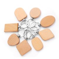 China Personalized Wooden Keychains With Name Customized Round Sublimation Keyring for sale