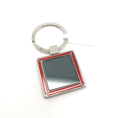 China Red Zinc Alloy Metal Keychain Holder With Customized Logo 34x72x5mm for sale