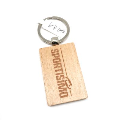 China Natural Wood Keychain Engraving With Personalized Custom Design for sale