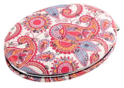 China Round PU Pocket Mirror With Custom Logo Foldable In Various Colors for sale