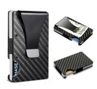 China Aluminum PU Credit Card Holder Wallet RFID Blocking Organizer For 8-10 Cards for sale