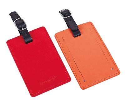 China Custom PU Aluminum Luggage Tag for Travelers Personalized Contact Info Rectangle Shape for sale