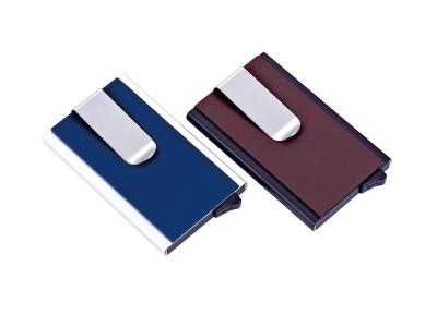 China RFID Blocking PU Aluminum Credit Card Holder With 8-10 Cards Capacity For Secure Organization for sale