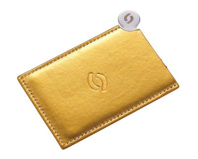 China Custom Logo PU Pocket Mirror With Foldable Design And 1x Magnification for sale