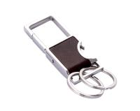 China Customized Embossed Leather Keychain Holder In Polybag Packaging for sale