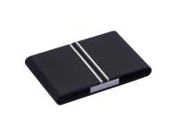 China Metal Slim Name Card Holder With Snap Closure Holds Up To 50 Business Cards Compact Design for sale