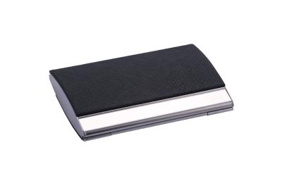 China 50 Business Card Capacity Snap Closure Name Card Holder Metal / PU For Men And Women for sale