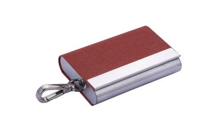China Slim Metal And PU Snap Closure Card Holder Organizer for sale