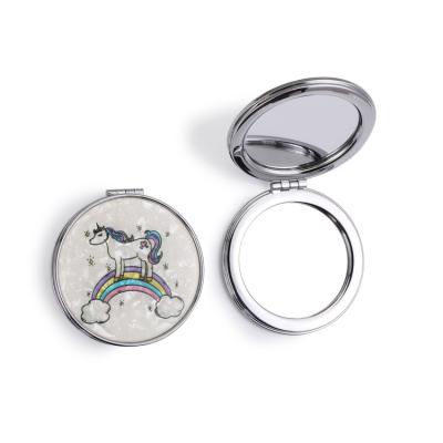 China Foldable Pocket Mirror With Customizable PU Leather for sale