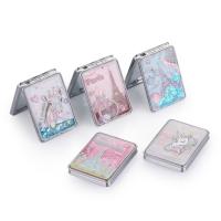 China Portable Foldable Round Portable Makeup Pocket Mirror Compact Cosmetic Mirrors With NO Lighting for sale