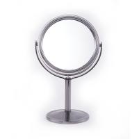 China Round Silver Cosmetic Table Top Mirror with Adjustable Design for sale
