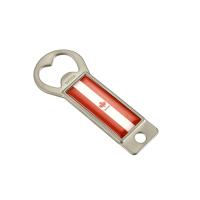 China Shinny Nickel Plated Zinc Alloy Metal Bottle Opener Keychain for sale