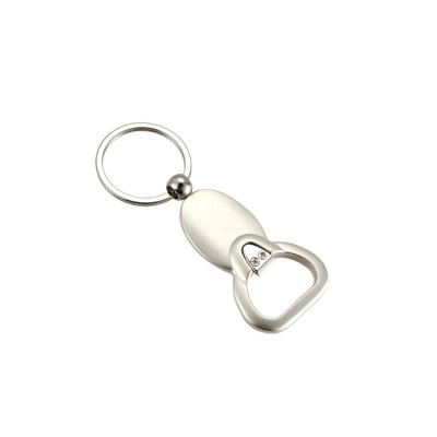 China Plated Silver Metal Beer Bottle Opener Keychain for sale