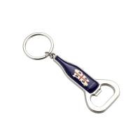 China Personalized Beer Bottle Opener / Keychain With Silver Zinc Alloy Construction for sale