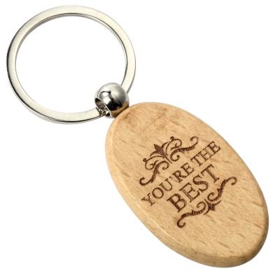 China Custom Engraved Wooden Keychain 2-10mm Thickness For Business Events for sale