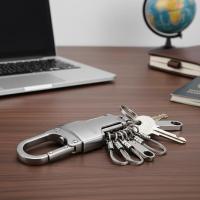 China Durable Metal Keychain Holder Zinc Alloy Construction Heavy Duty Strong Secure Key Organizer for Office Home and Travel for sale