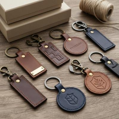 China Durable Leather Key Chains Offering Various Styles and Customization Options Perfect for Corporate Branding Merchandise for sale