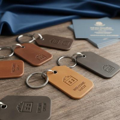 China Keychain Holder Leather Key Tags Personalized Leather Key Tags Suitable for Hospitality Industry and Event Planners for sale